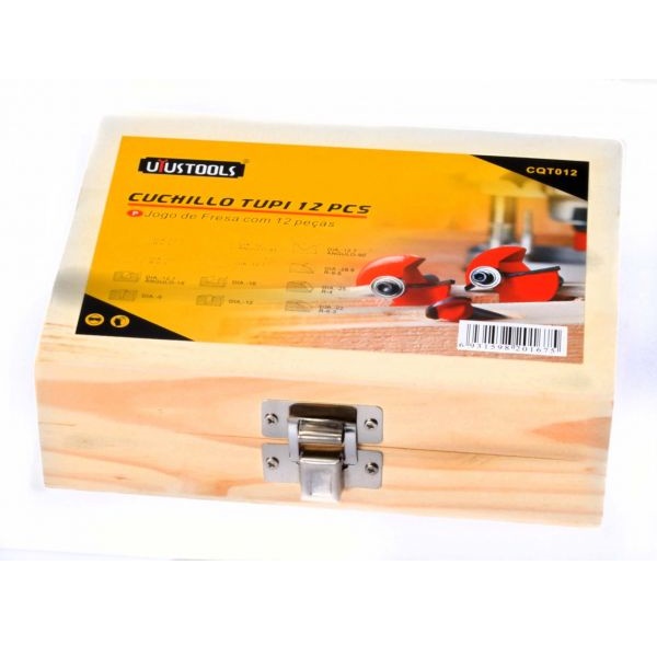 CUCHILLAS UYUSTOOLS CQT012 PARA ROUTER 1/4" SET 12 PIEZAS